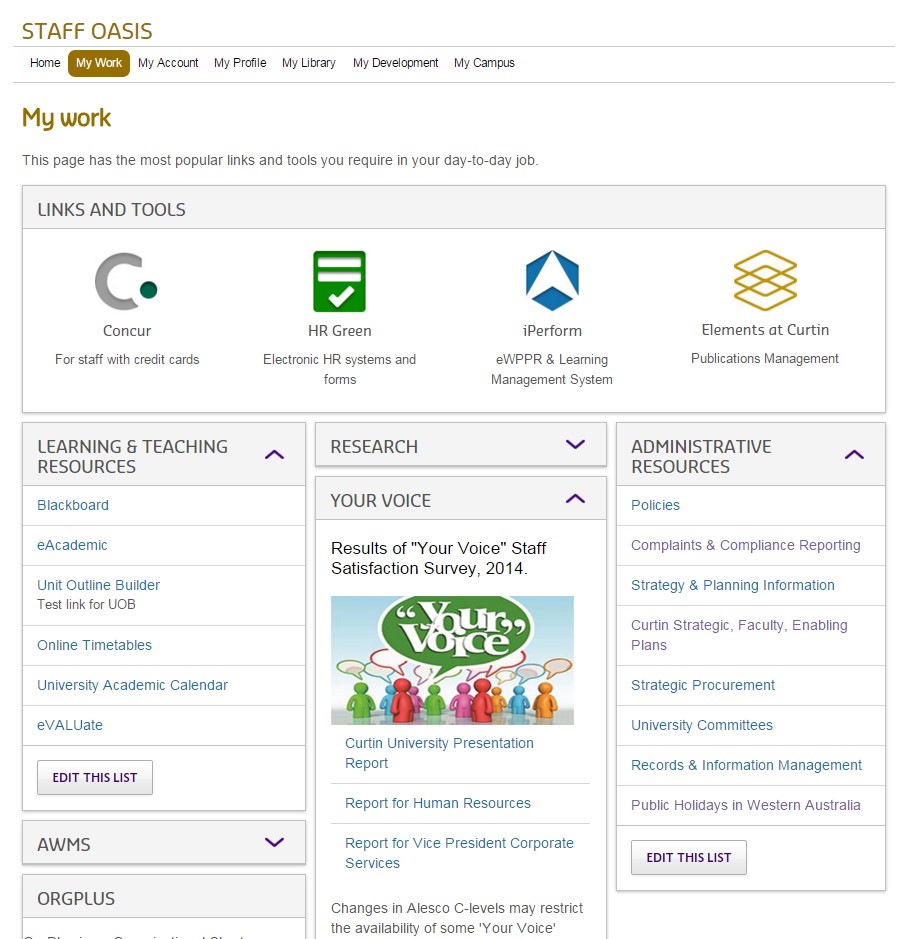 My Work | Curtin University, Perth, Australia